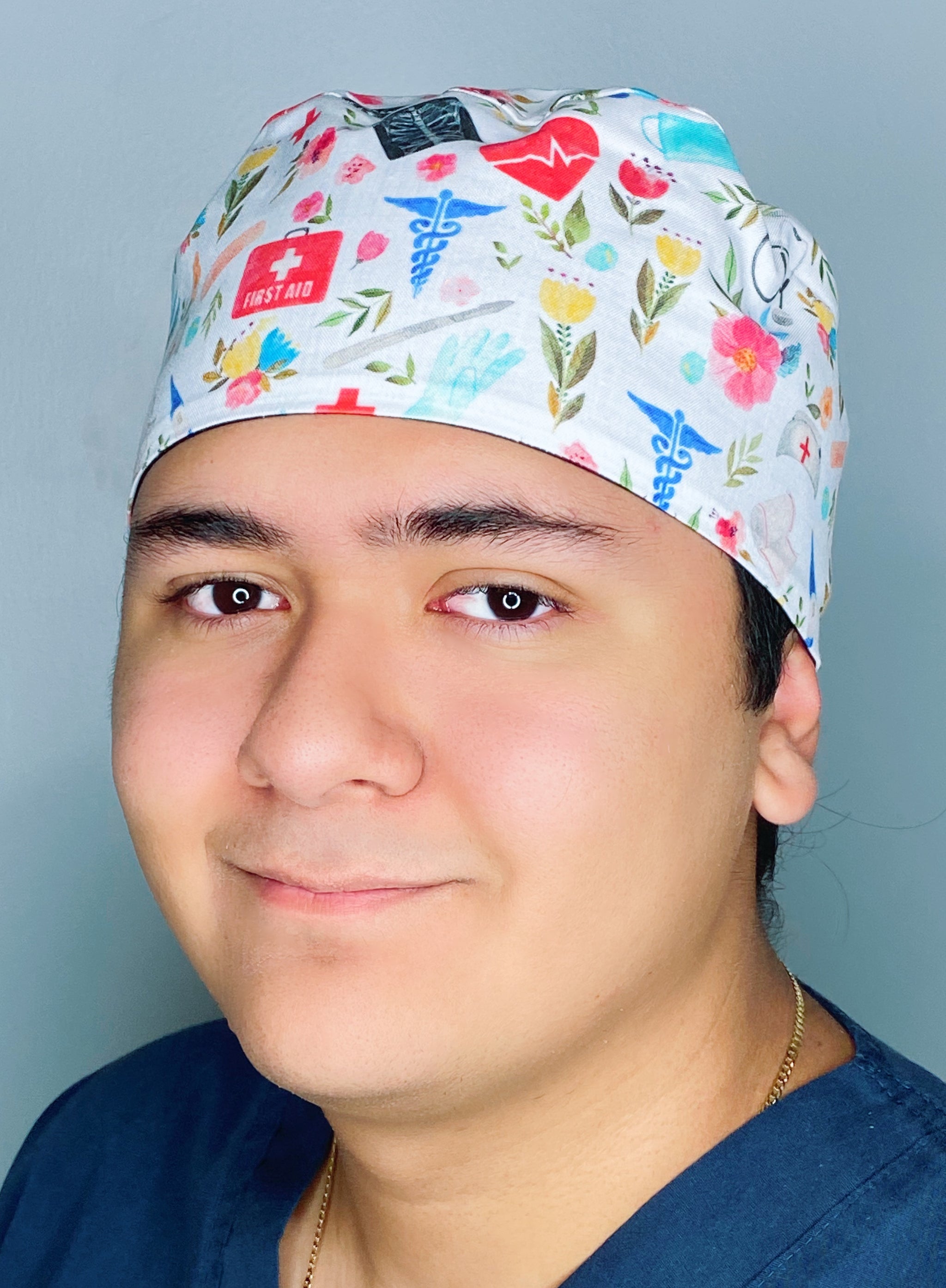 Floral Watercolor Unisex Medical Theme Scrub Cap – USC Creations