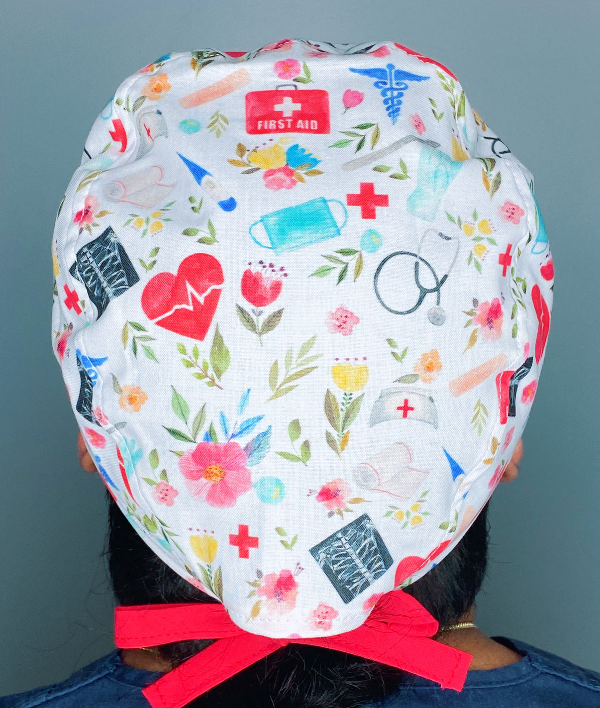 Floral Watercolor Unisex Medical Theme Scrub Cap – USC Creations