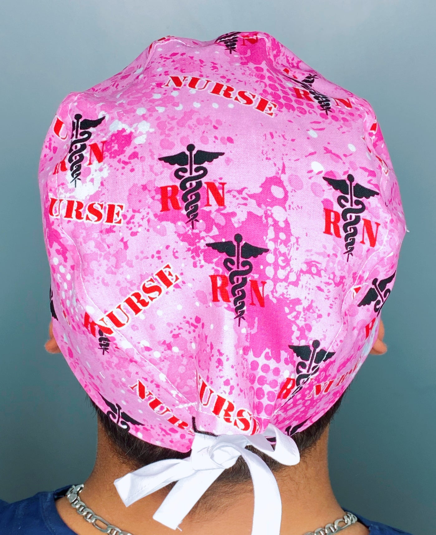 Pink Nurse Medical Snake Caduceus Unisex Medical Theme Scrub Cap